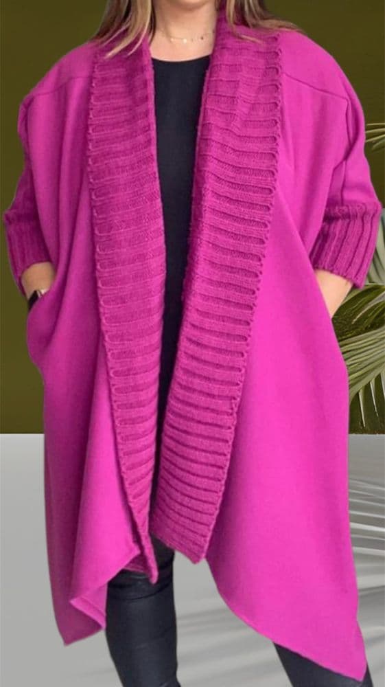 Josie Waterfall Coatigan Pink