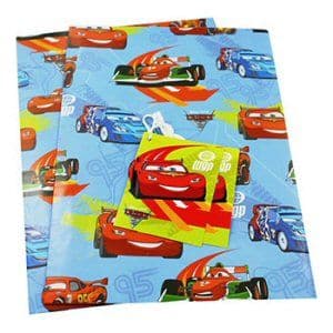 Disney Cars Wrapping Paper And Tag Set