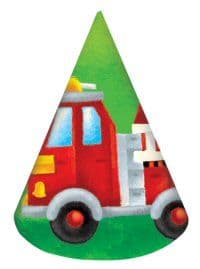 Fire Engine Party Cone Hats