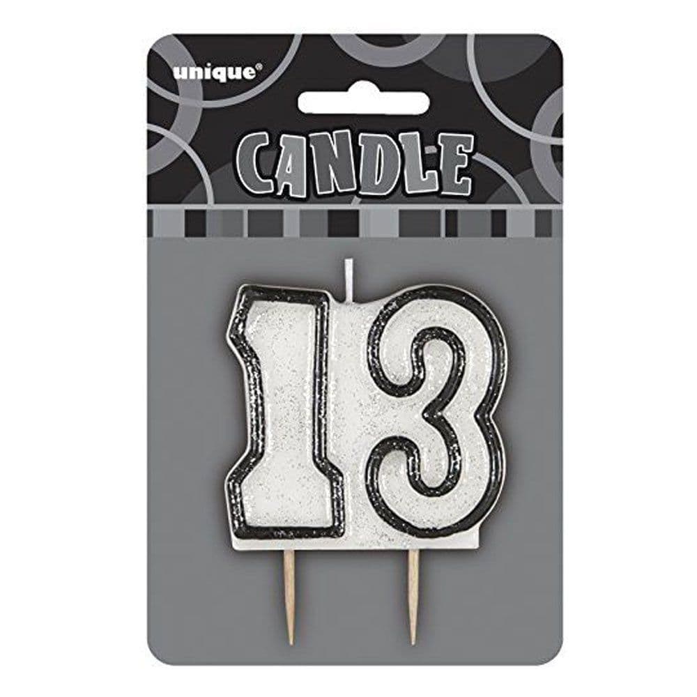 Glitz Black Number Pick Candle
