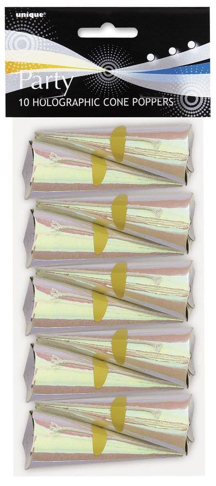 Iridescent Cone Shaped Party Poppers