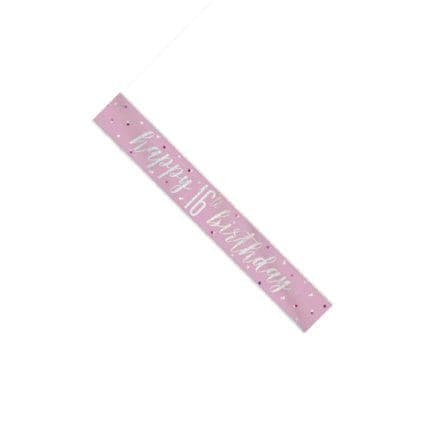 New Glitz Pink Birthday Banner