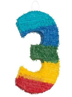 Number 3 Shaped Pinata