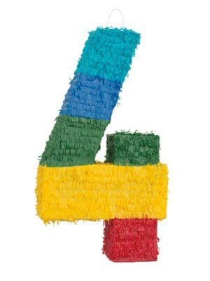 Number 4 Shaped Pinata