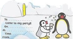 Pingu Party Invitation Cards