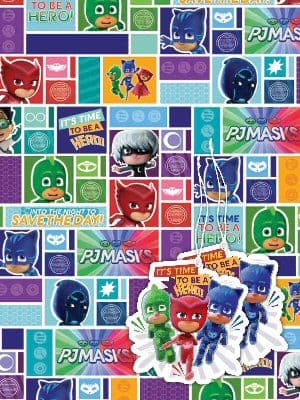 PJ Masks Wrapping Paper and Gift Tag Pack