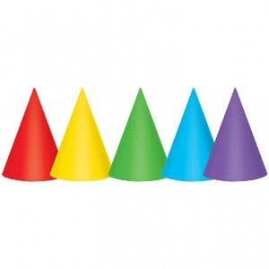Primary Colours Party Hats 17 7cm