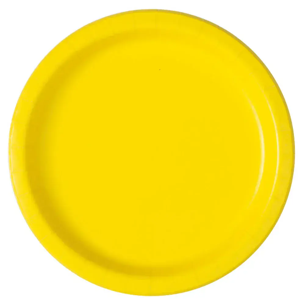Yellow coloured party plates 23cm