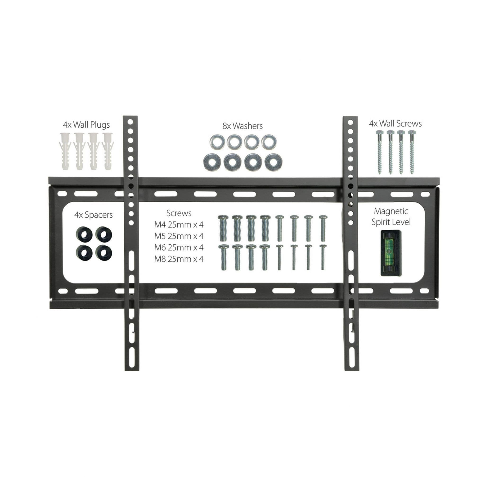 Fixed TV Wall Bracket VESA Mounting 32 75 35kg Weight Capacity Magnetic ...