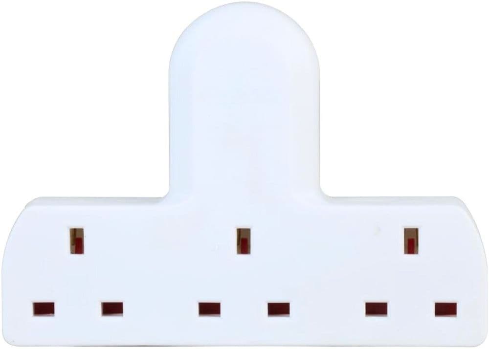 Status Wall Plug Adapter 3 Way Gang 13A