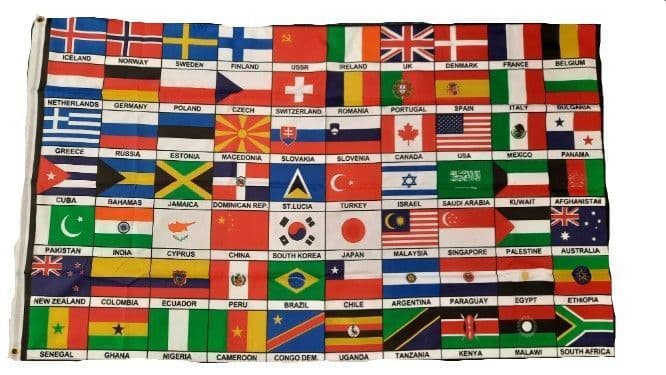70 Nations of the World Flag | Buy 70 Nations of the World Flag