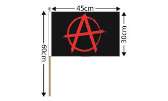 Anarchy Red Large Hand Flag | Buy Anarchy Red Large Hand Flag