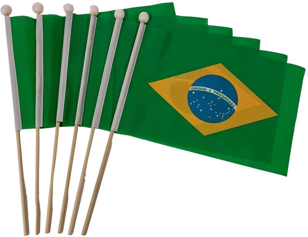 Brazil Pack of Hand Flags | Buy Brazil Pack of Hand Flags | NWFlags