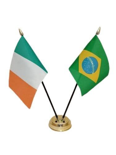Brazil & Ireland Table Flag | Buy Brazil & Ireland Table Flag