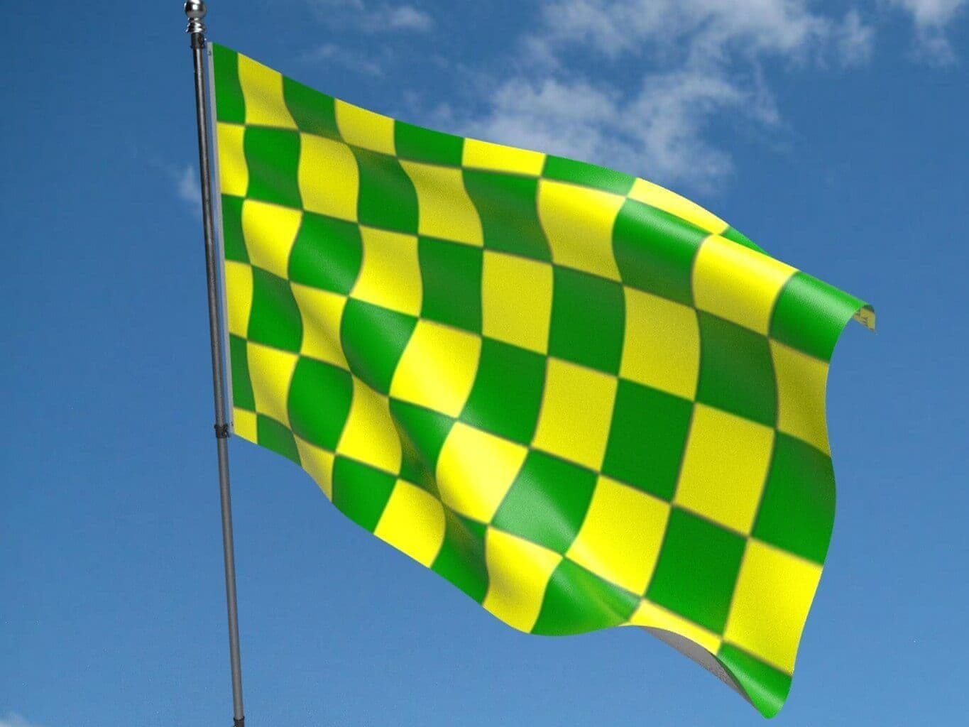 Buy Checkered Green & Yellow Flag | North West Flags
