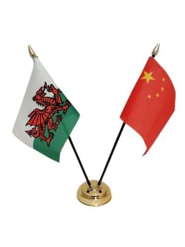 China & Wales Table Flag | Buy China & Wales Table Flag | NWFlags