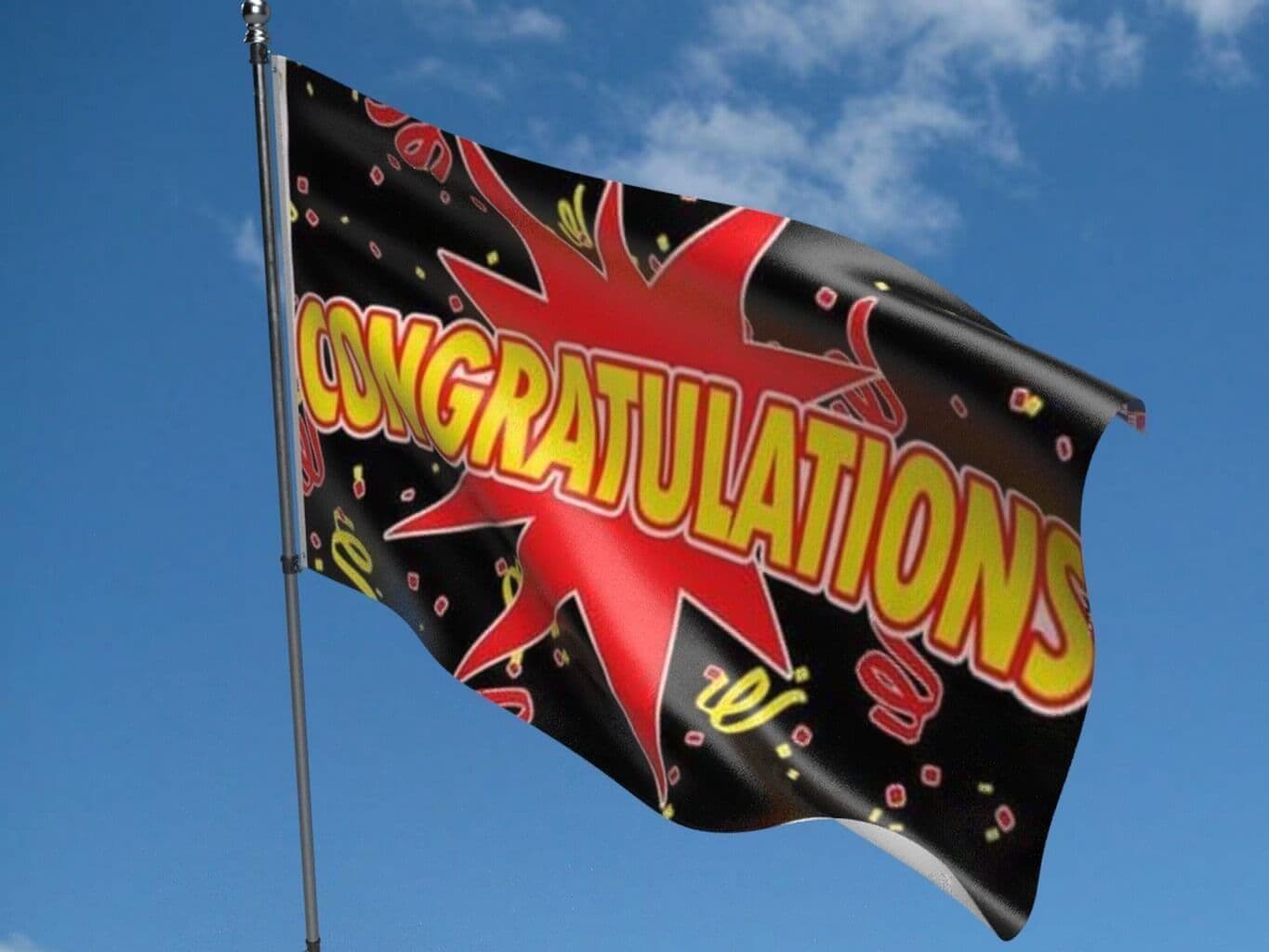Congratulations Black Flag | Buy Congratulations Black Flag | NWFlags