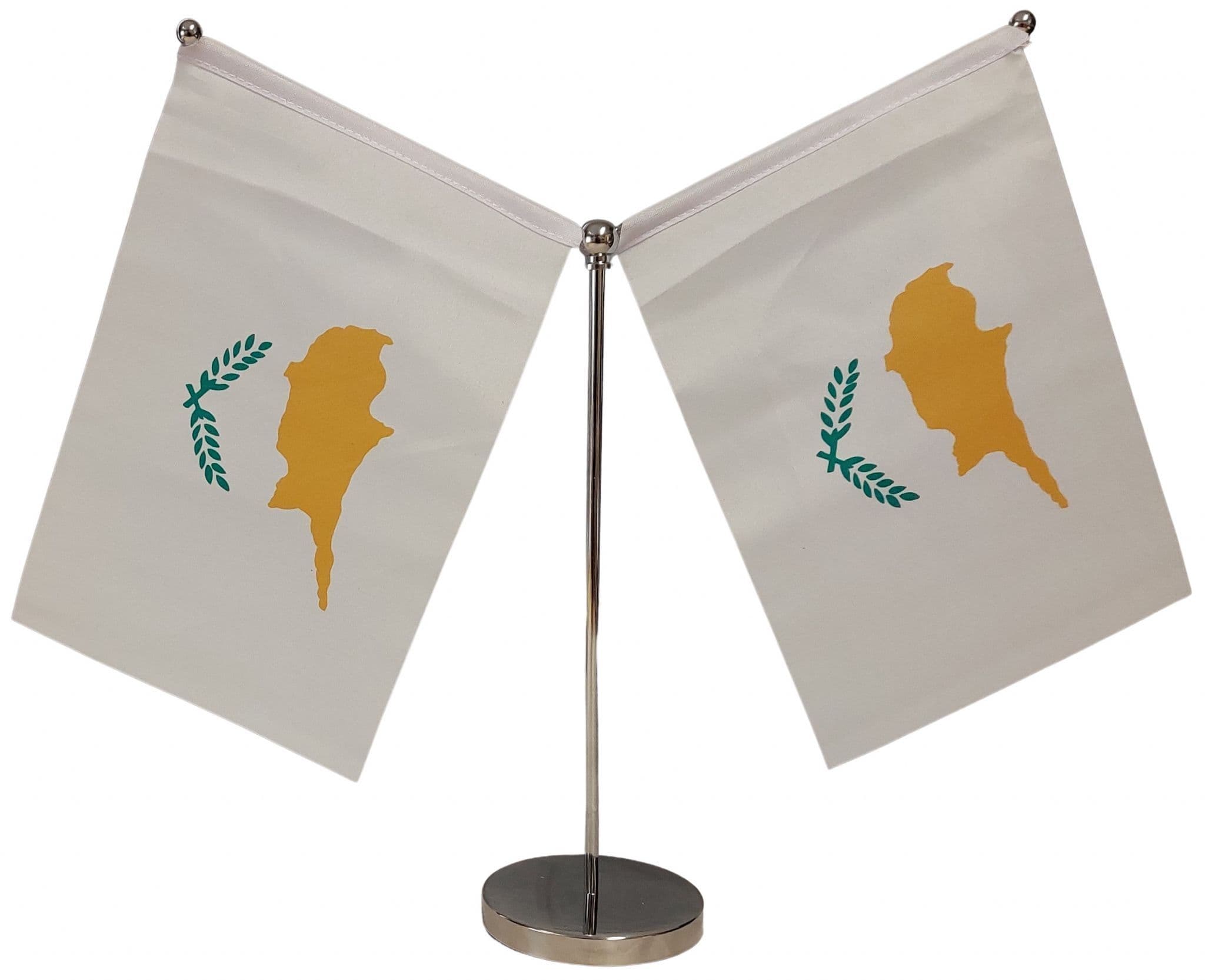 Cyprus Double Chrome Table Flag | Free UK Delivery | NWFlags