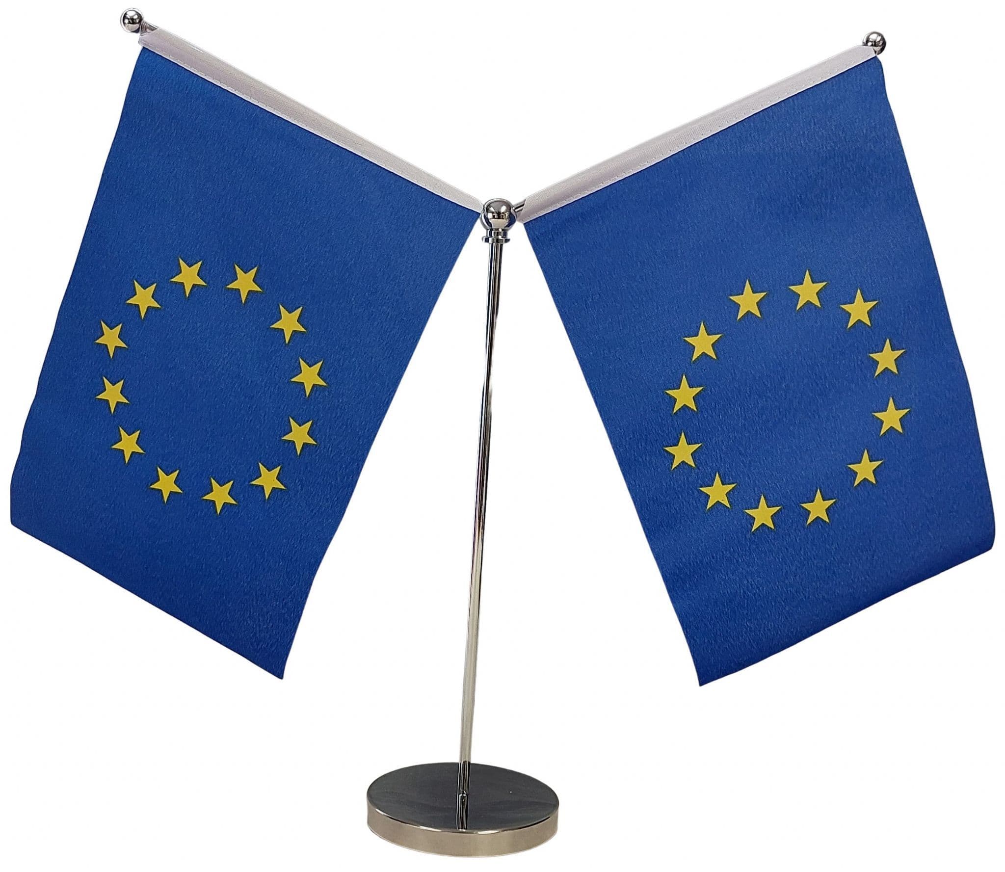 European Union Double Chrome Table Flag | Free UK Delivery | NWFlags