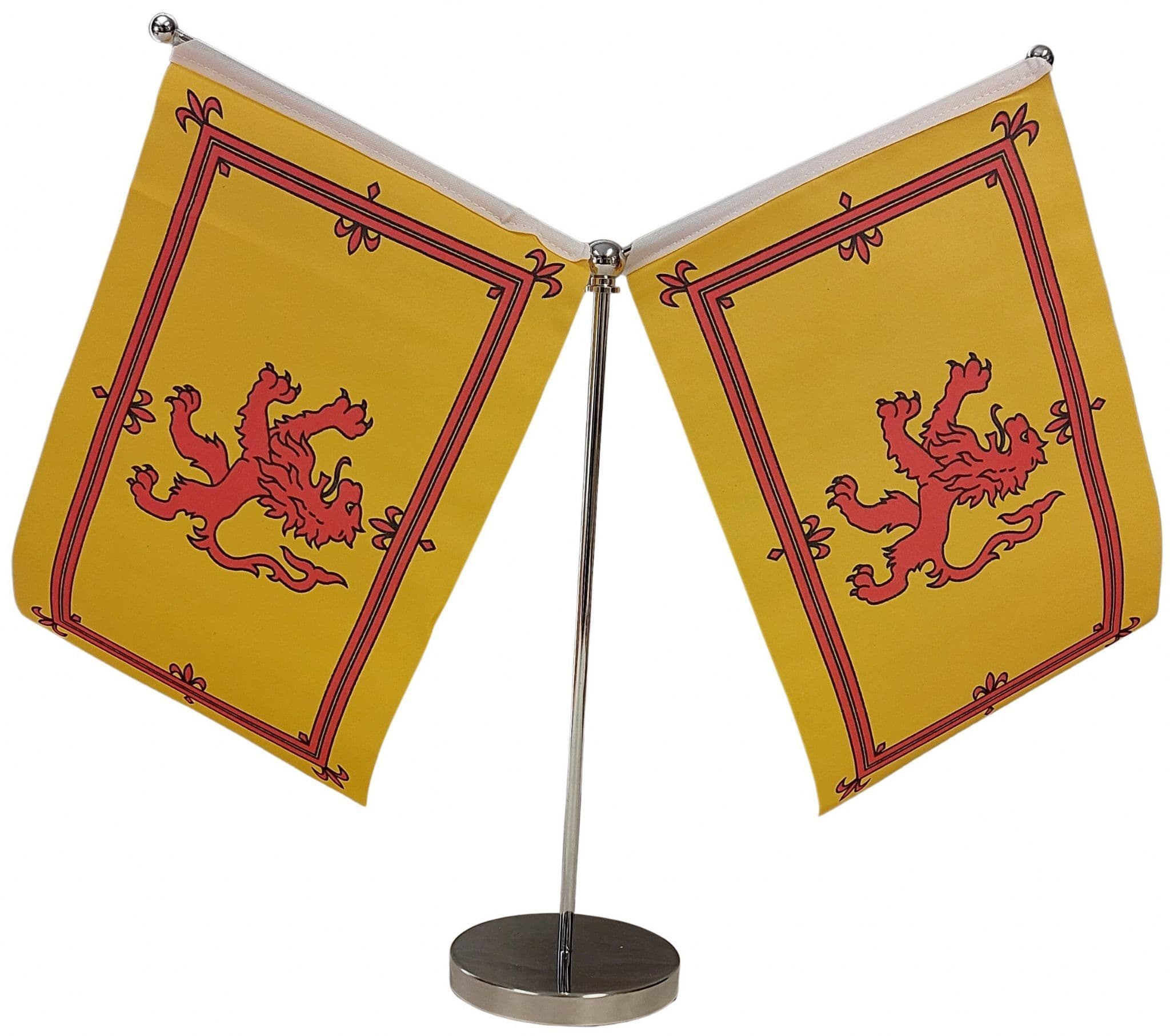 Scotland Lion Double Chrome Table Flag | Free UK Delivery | NWFlags