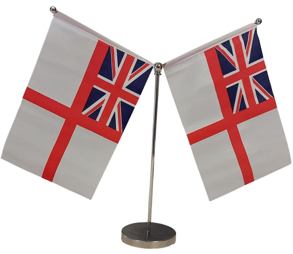 White Ensign Double Chrome Table Flag | Free UK Delivery | NWFlags