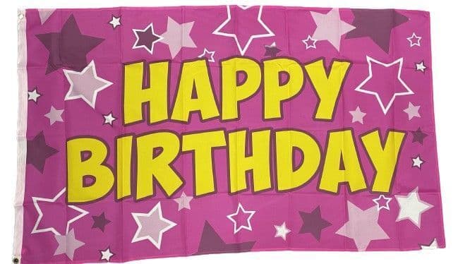Happy Birthday Pink Flag | Buy Happy Birthday Pink Flag | NWFlags
