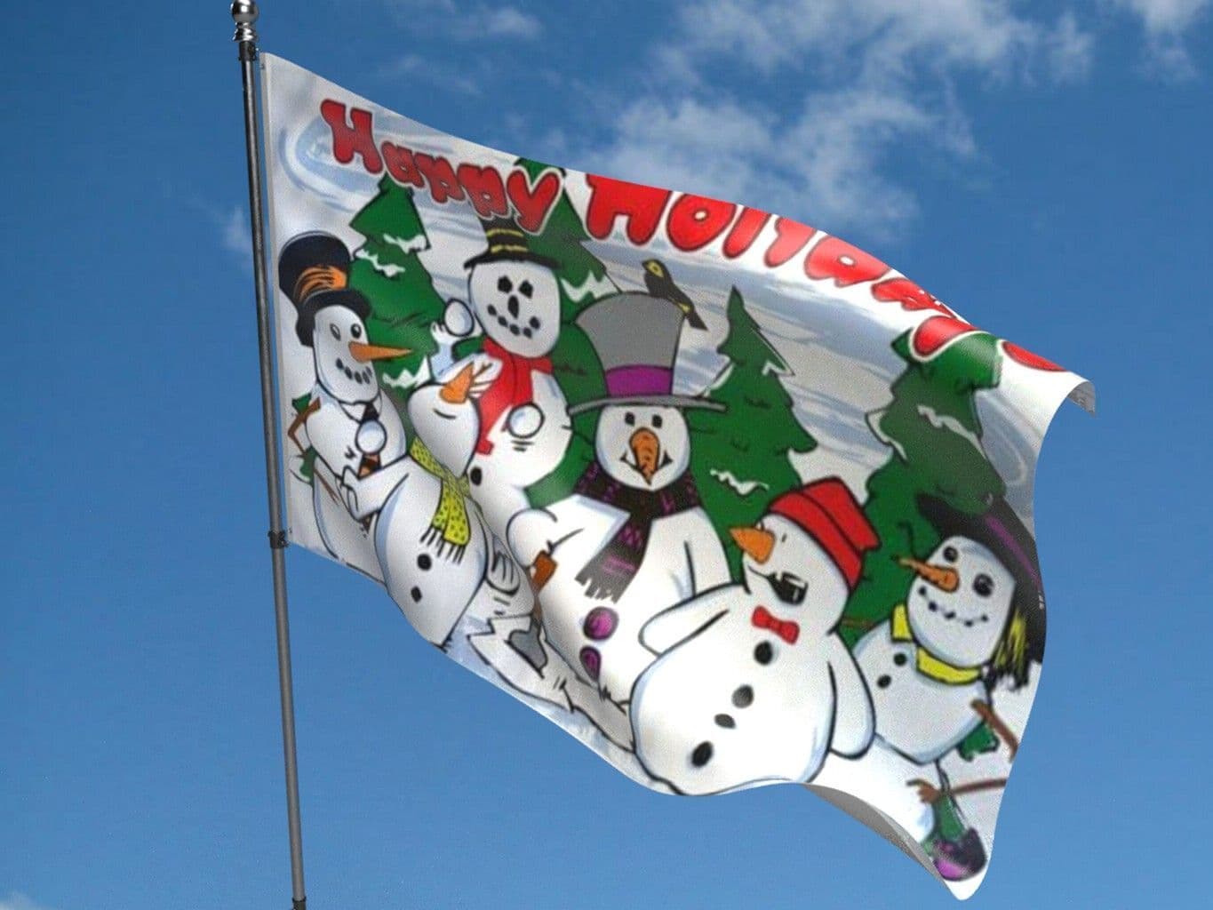 Happy Holidays Snowmen Flag | Buy Happy Holidays Snowmen Flag