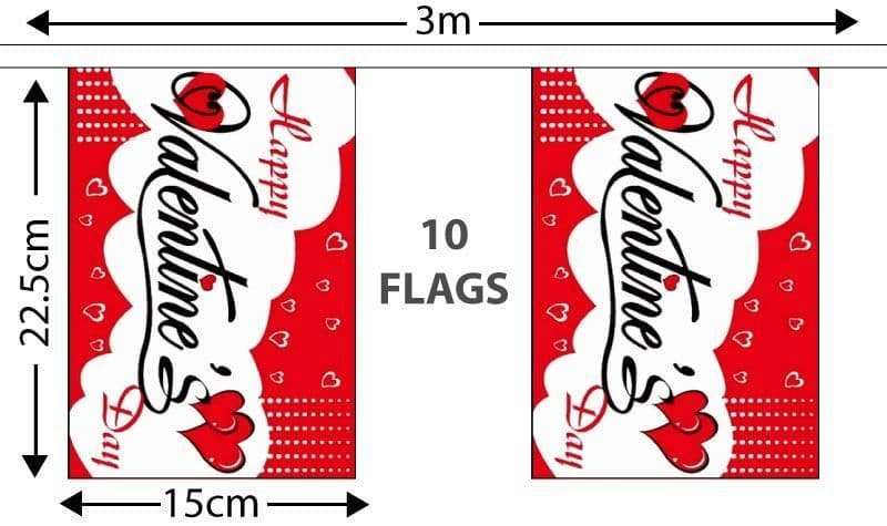 Happy Valentines Day Bunting | Buy Happy Valentines Day Small Bunting