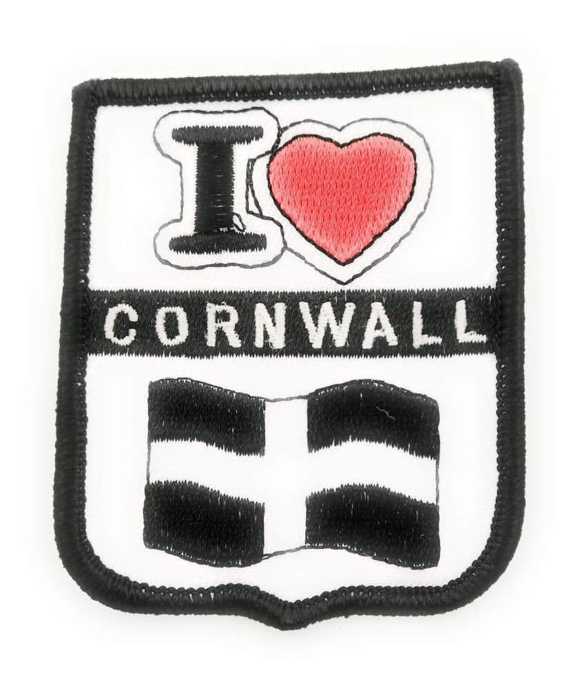 I Love Cornwall Shield patch | Buy I Love Cornwall Shield patch
