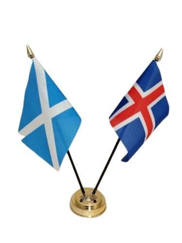 Iceland & Scotland Table Flag | Buy Iceland & Scotland Table Flag