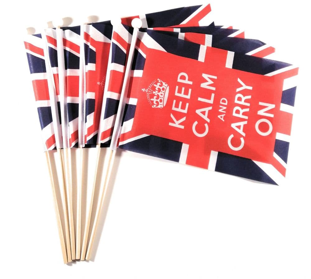 Buy Keep Calm & Carry On UK Pack of Hand Flags | NWFlags