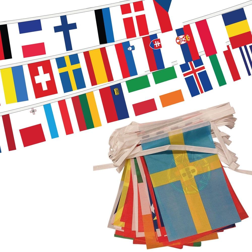 Large 44 European Country Bunting | Free UK Delivery | NWFlags