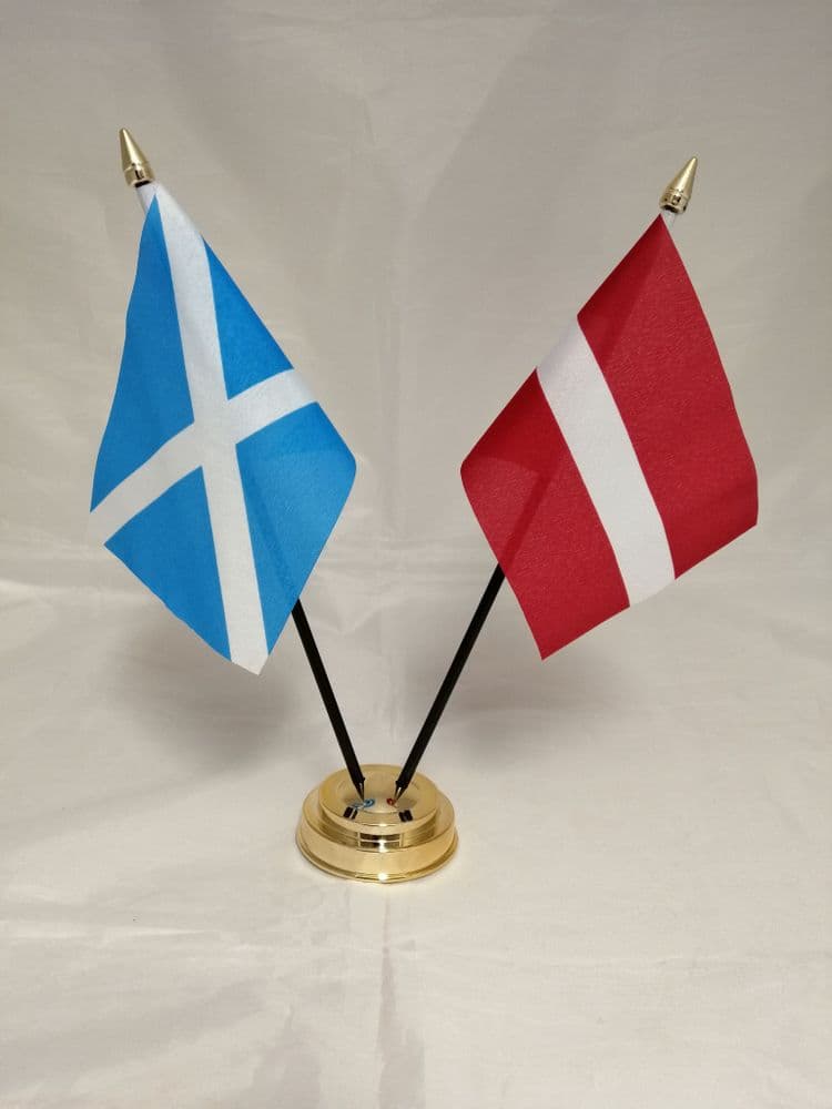 Latvia & Scotland Table Flag | Buy Latvia & Scotland Table Flag