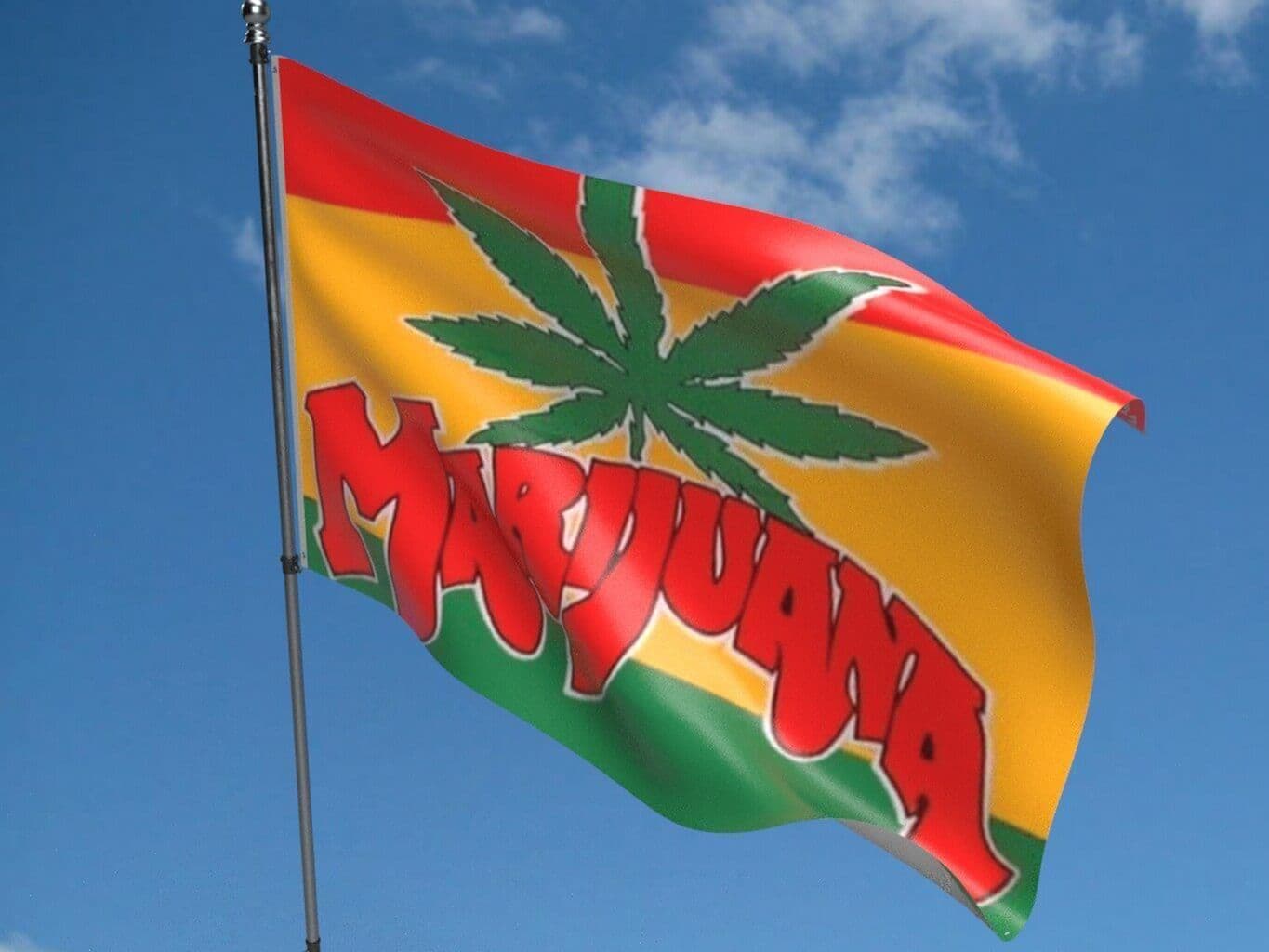 Jamaican Flag With Weed Cannabis Marijuana Leaf Jamaican Flag Colors