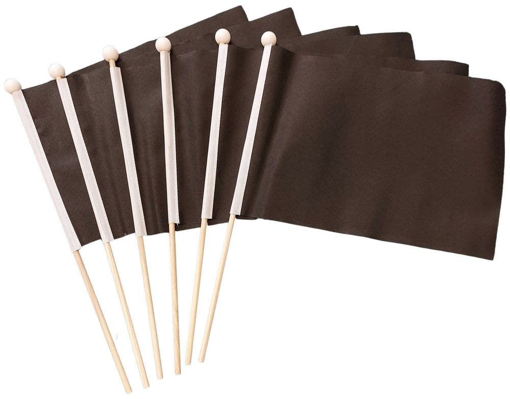 Plain Black Pack of Hand Flags | Buy Plain Black Pack of Hand Flags