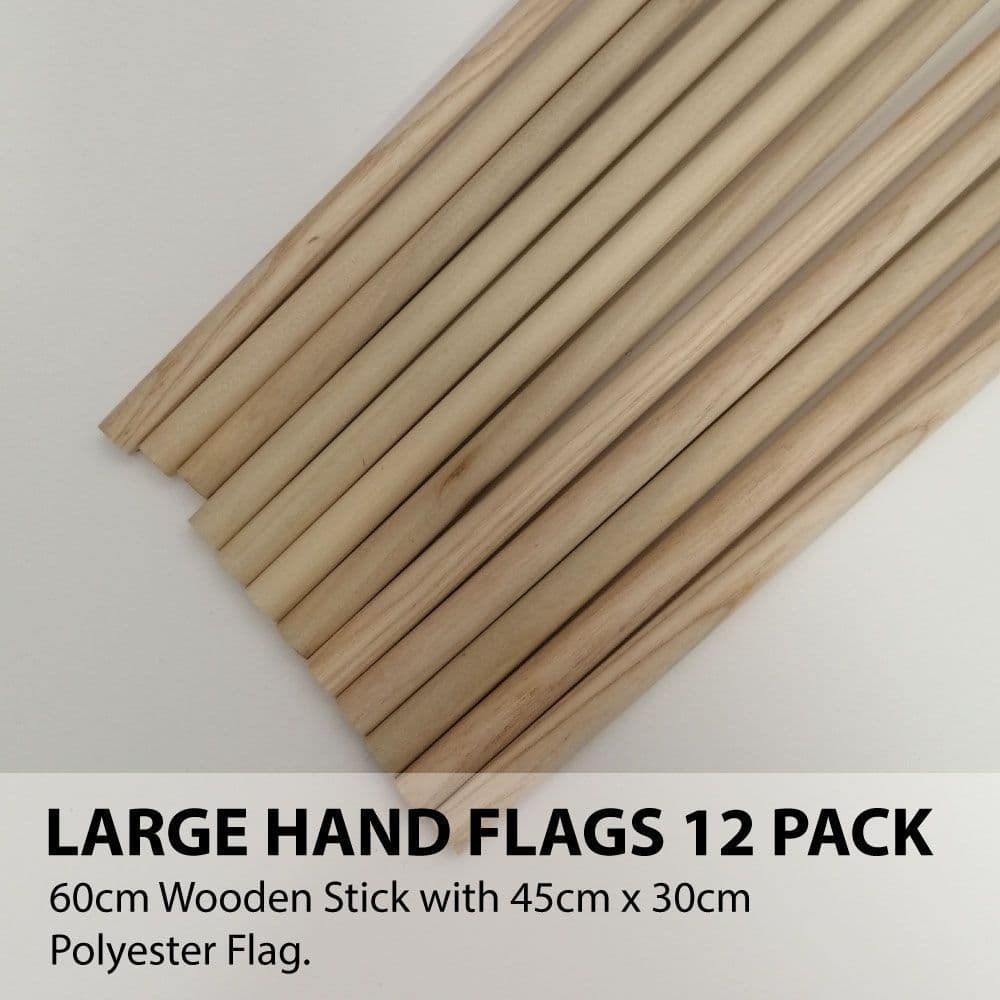 Plain Black Pack of Large Hand Flags | Buy Plain Black Hand Flags
