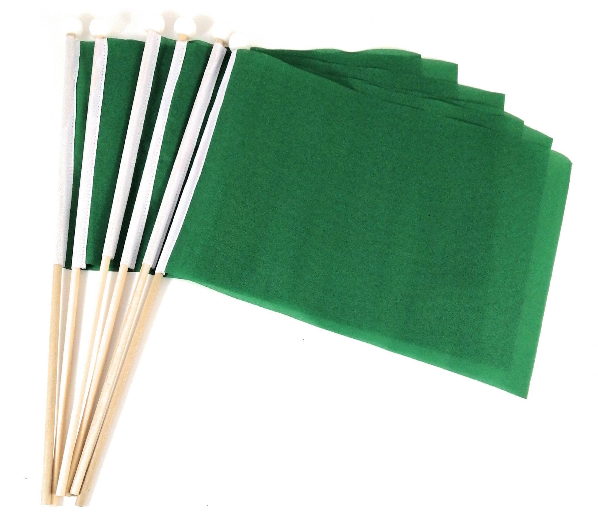Plain Green Pack of Hand Flags | Buy Plain Green Pack of Hand Flags
