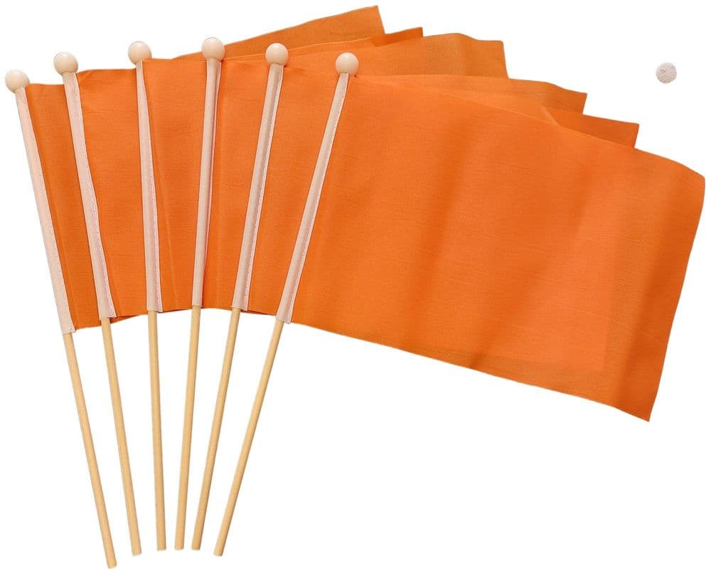 Plain Orange Pack of Hand Flags | Buy Plain Orange Pack of Hand Flags