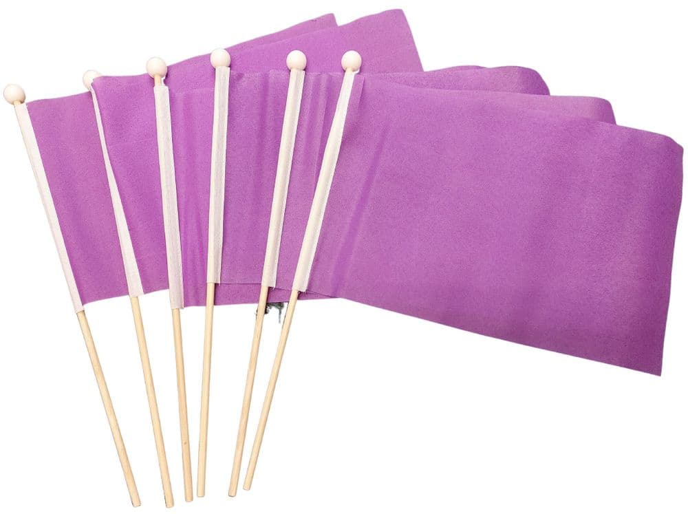 Plain Purple Pack of Hand Flags | Buy Plain Purple Pack of Hand Flags