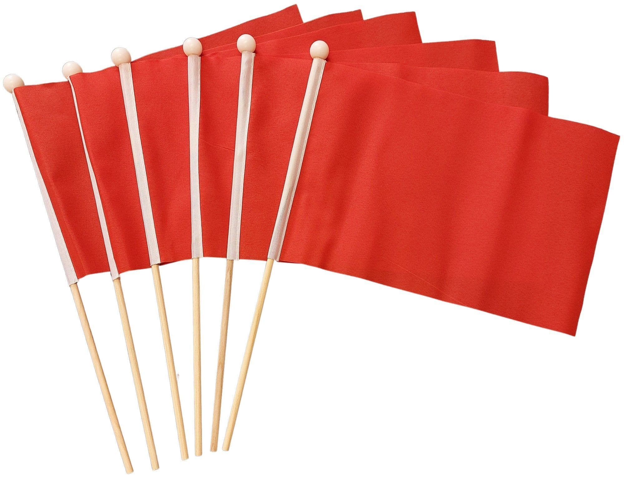 Plain Red Pack of Hand Flags | Buy Plain Red Pack of Hand Flags
