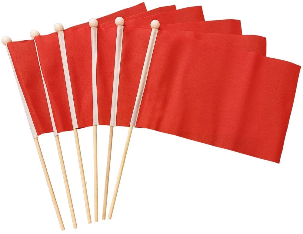 Plain Red Pack of Hand Flags | Buy Plain Red Pack of Hand Flags
