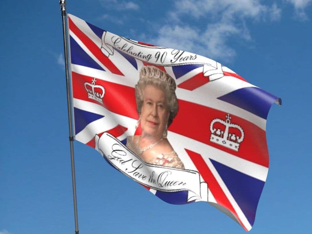 Queen Elizabeth 90 Years Flag | Buy Queen Elizabeth 90 Years Flag