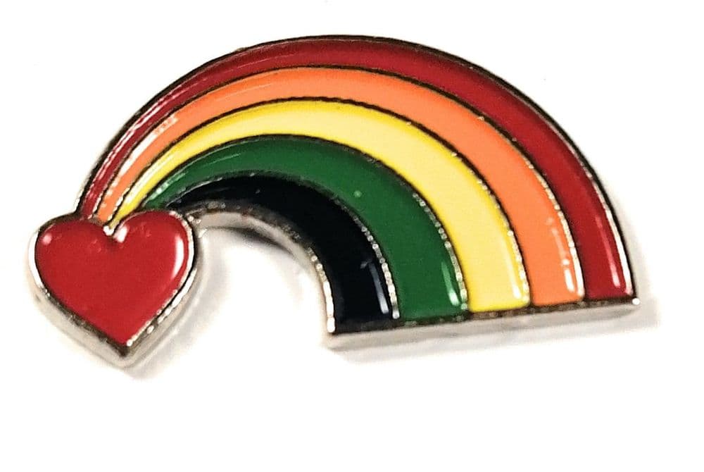 Rainbow & Heart Pin Badge | Buy Rainbow & Heart Pin Badge | NWFlags