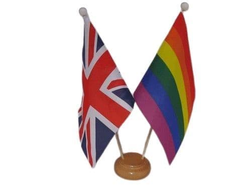 Rainbow Wood Friendship Table Flag | Buy Rainbow Table Flag | NWFlags