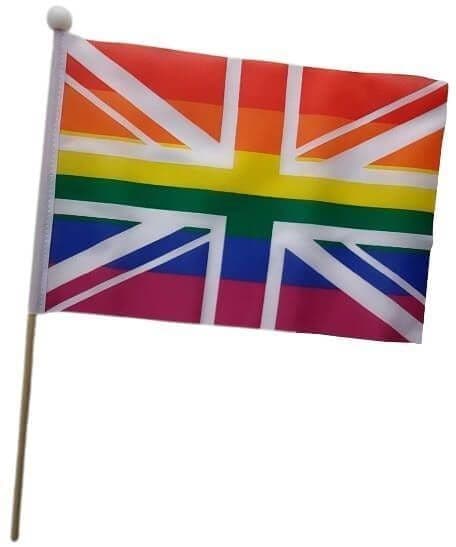 Rainbow Union jack Hand Flag | Buy Rainbow Union jack Hand Flag