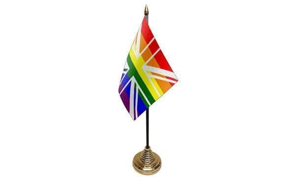 Rainbow Union Jack Table Flag | Buy Rainbow Union Jack Table Flag