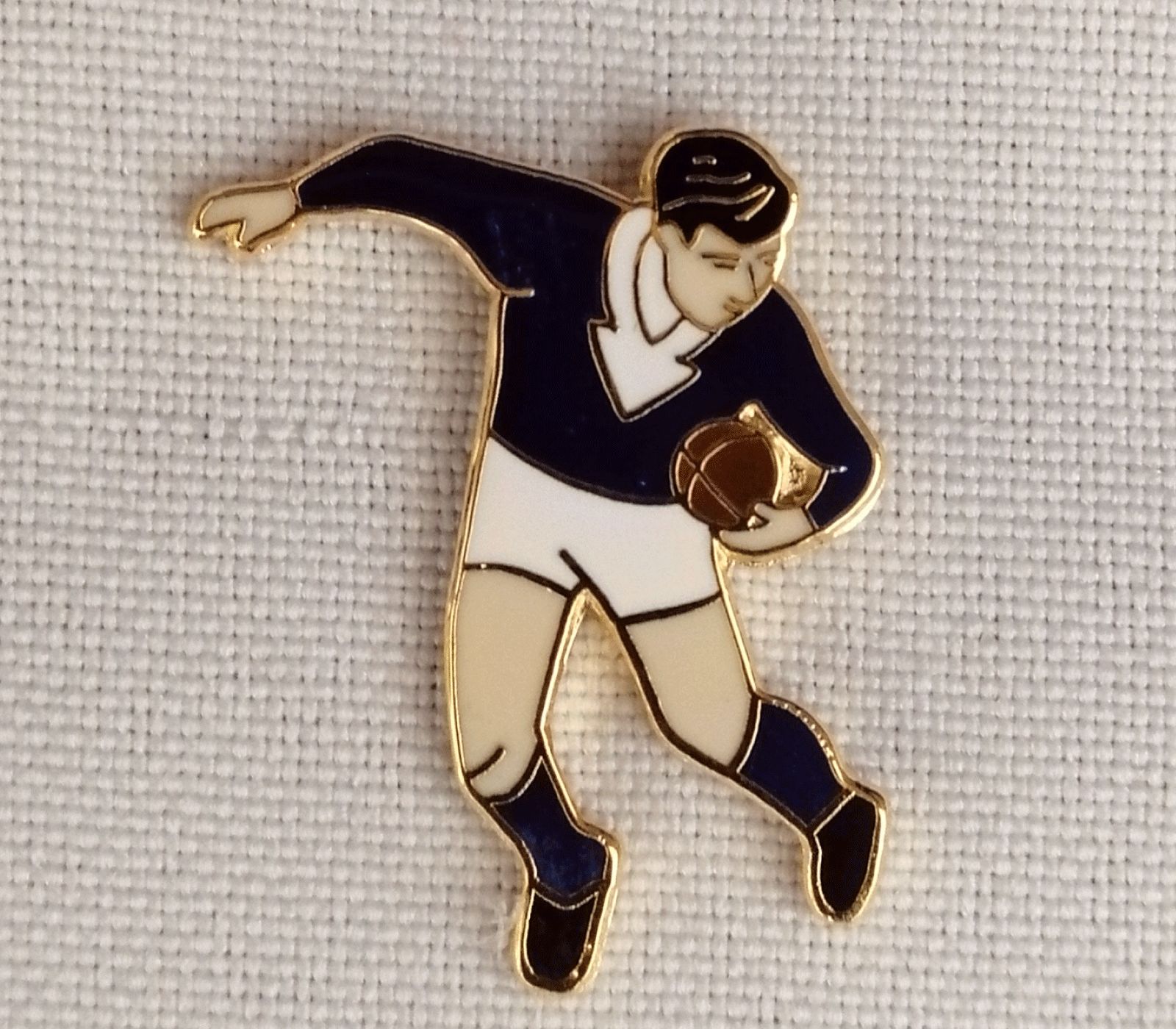 Rugby Player Blue Pin Badge | Buy Rugby Player Blue Pin Badge