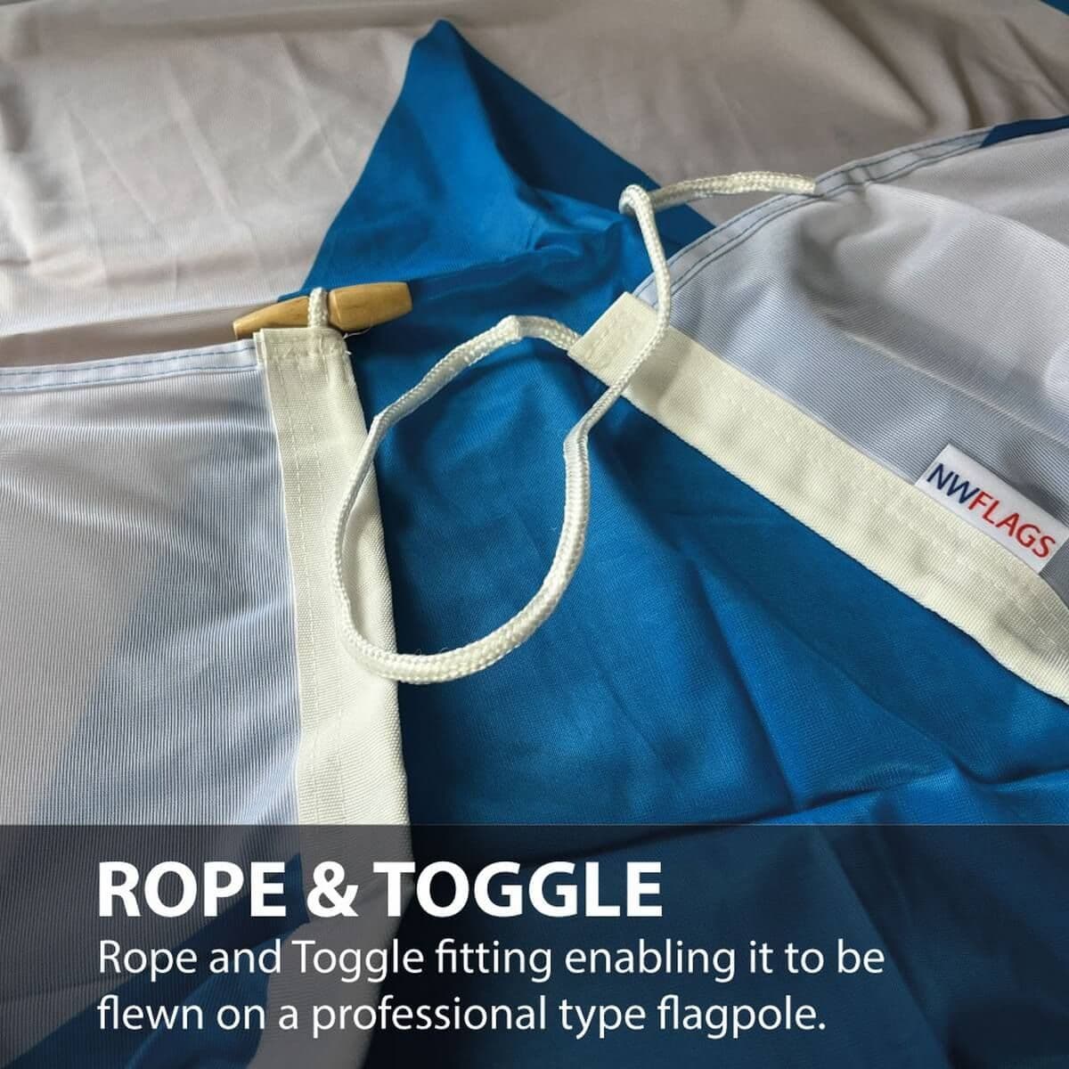 Scotland Light Blue Premium Quality DuraFlag Rope & Toggle - 5ft x 3ft