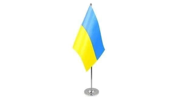 Ukraine Satin Table Flag | Buy Ukraine Satin Table Flag | NWFlags