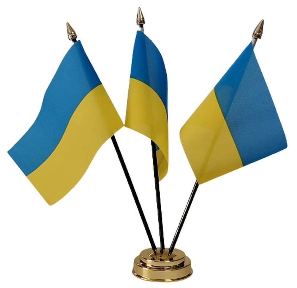 Ukraine Triple Table Flag